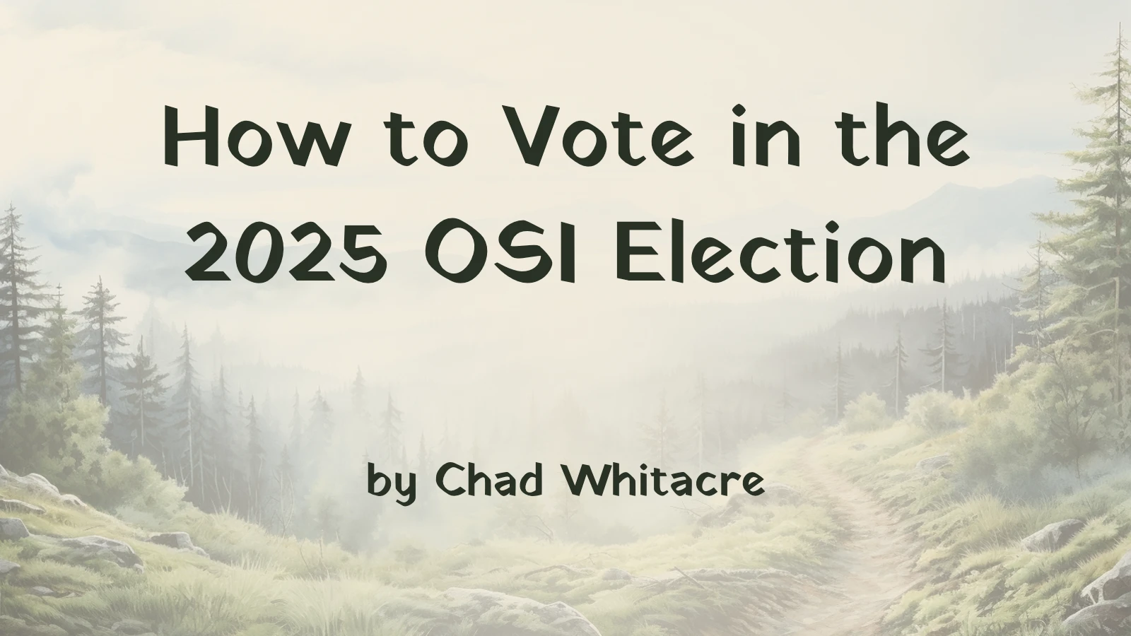 How to Vote in the 2025 OSI Election Open Path by Chad Whitacre